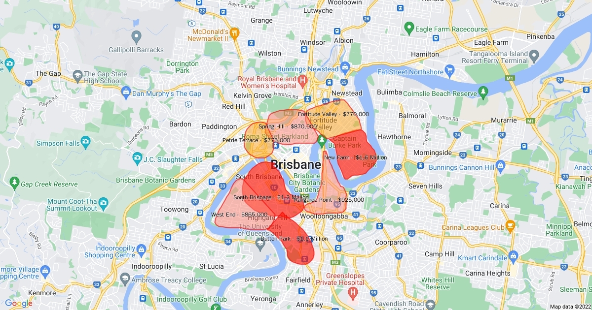 Map of costs in Brisbane : Scribble Maps