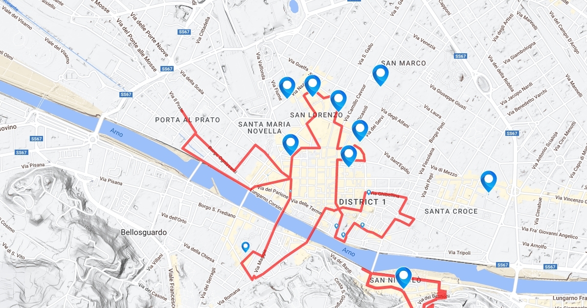 Florence itinerary : Scribble Maps