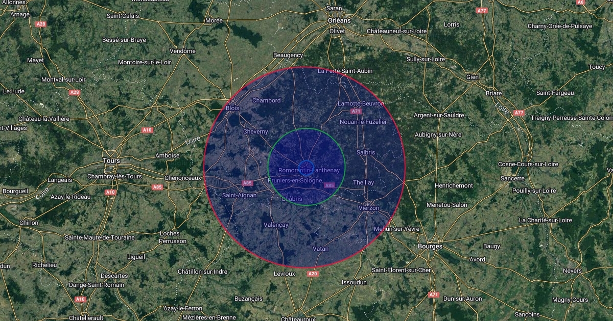 Carte zone de chalandise : Scribble Maps