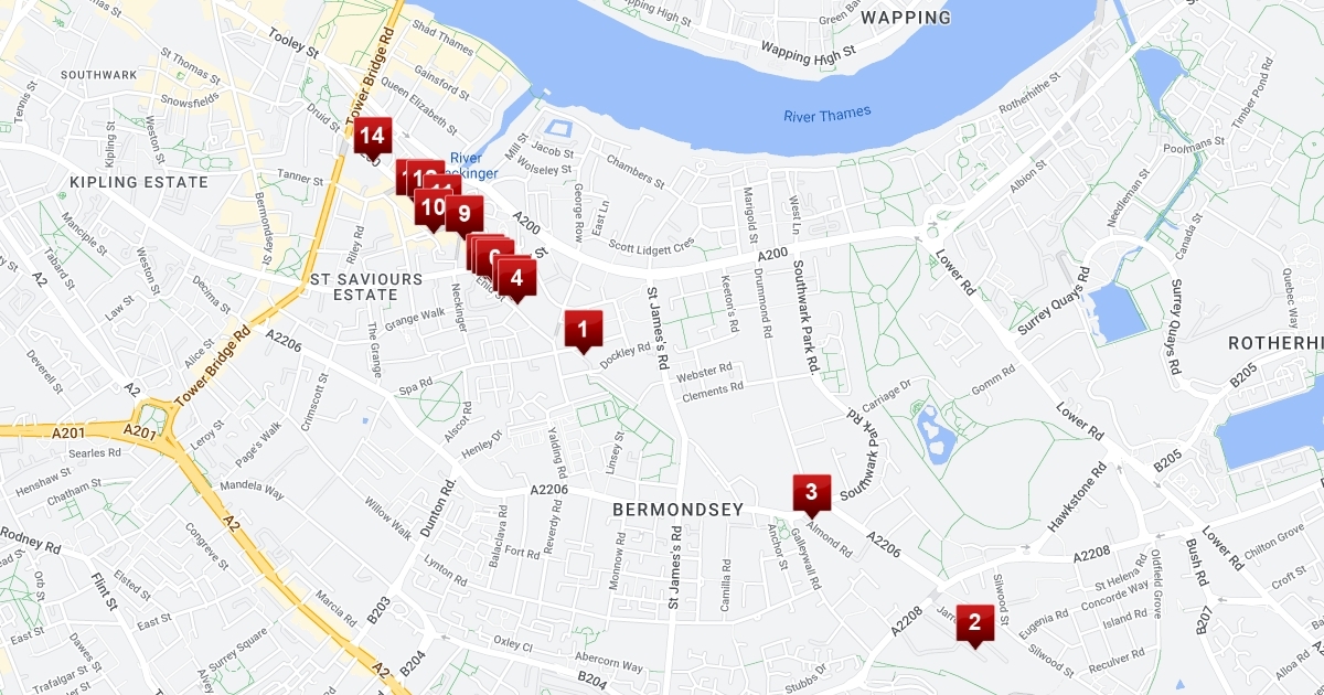 Bermondsey Beer Mile Scribble Maps