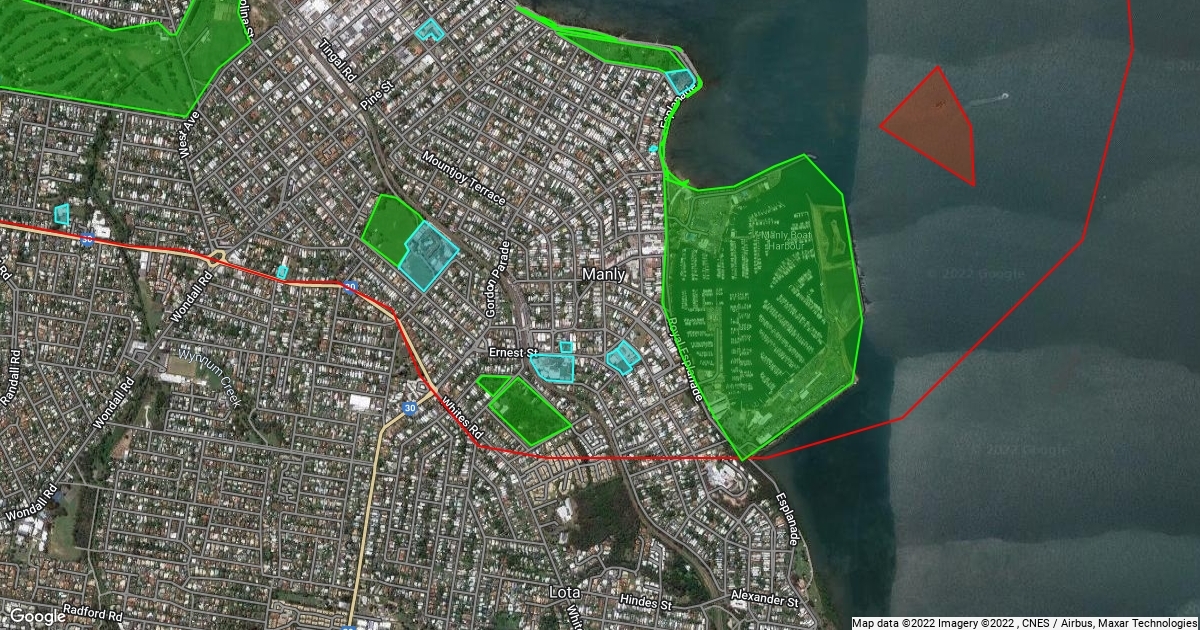 Map of Wynnum/Manly Area : Scribble Maps