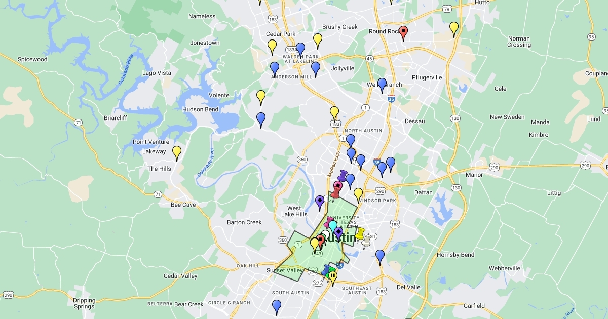 30 Minute Hit Austin Location Survey : Scribble Maps