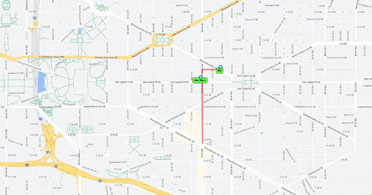 Map to Bike sahre and Eastern MArket Metro : Scribble Maps