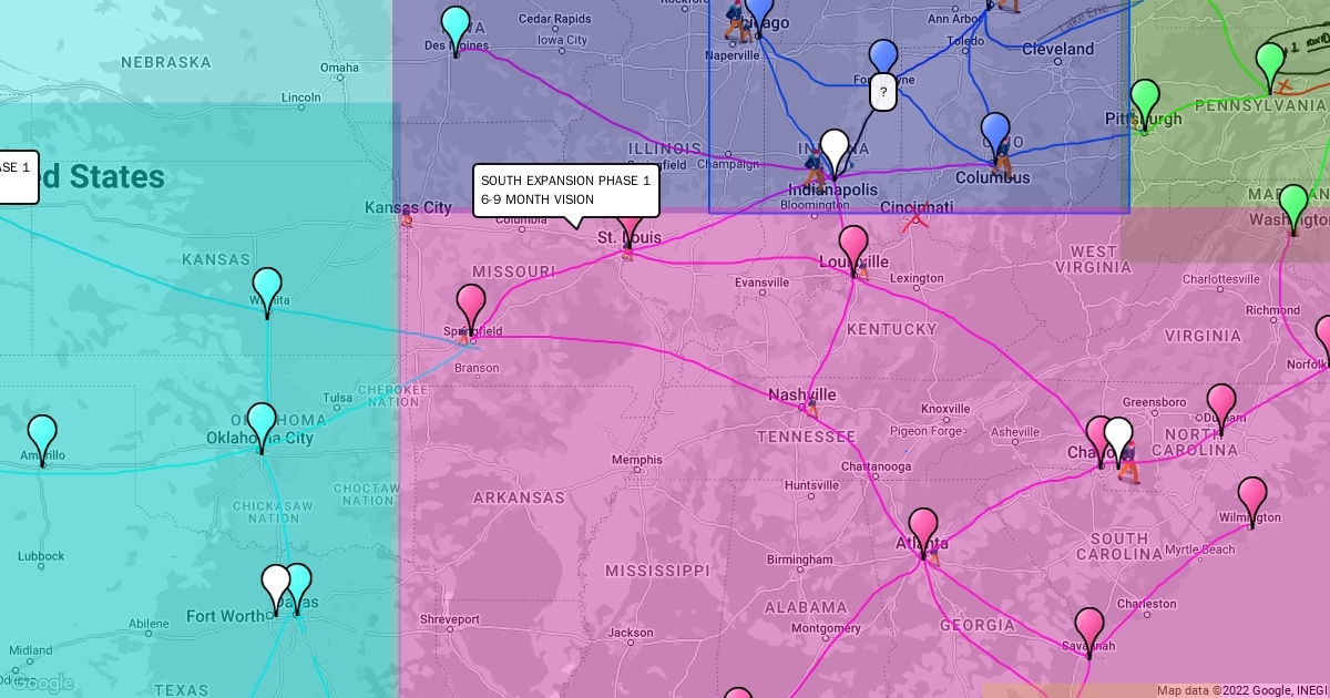 UPSCALED INC LOGISTICS PLANNING : Scribble Maps