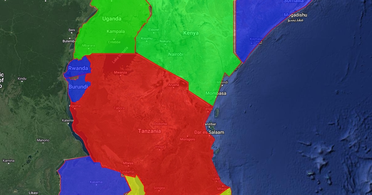 East Africa Population Map : Scribble Maps