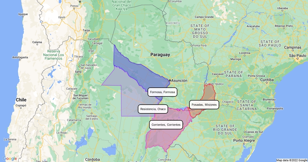 Regiones del NEA : Scribble Maps