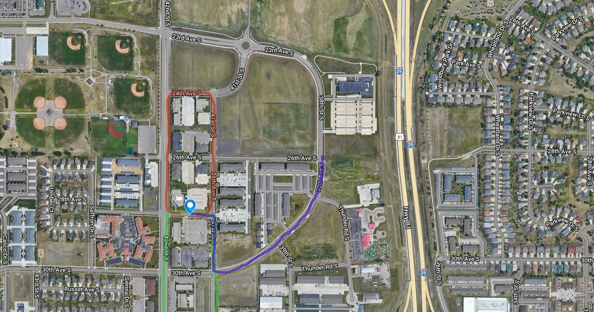 3 routes by work : Scribble Maps