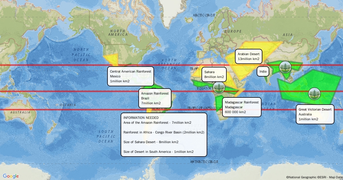 Map of Desert and Rainforest Biomes : Scribble Maps