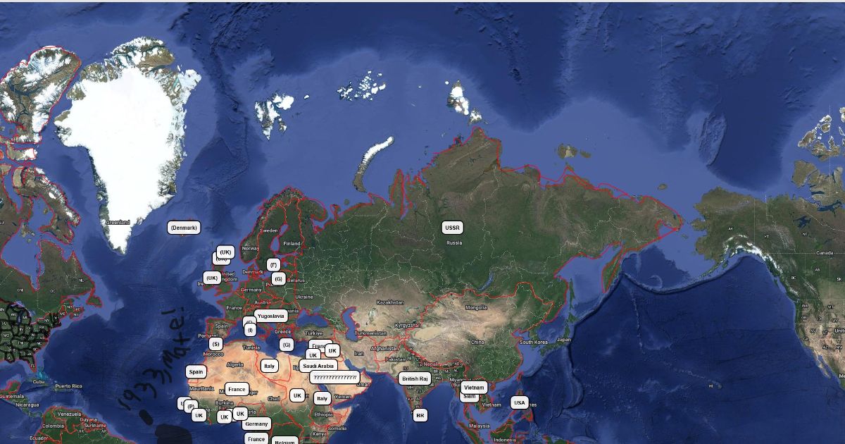 world in 1933 : Scribble Maps