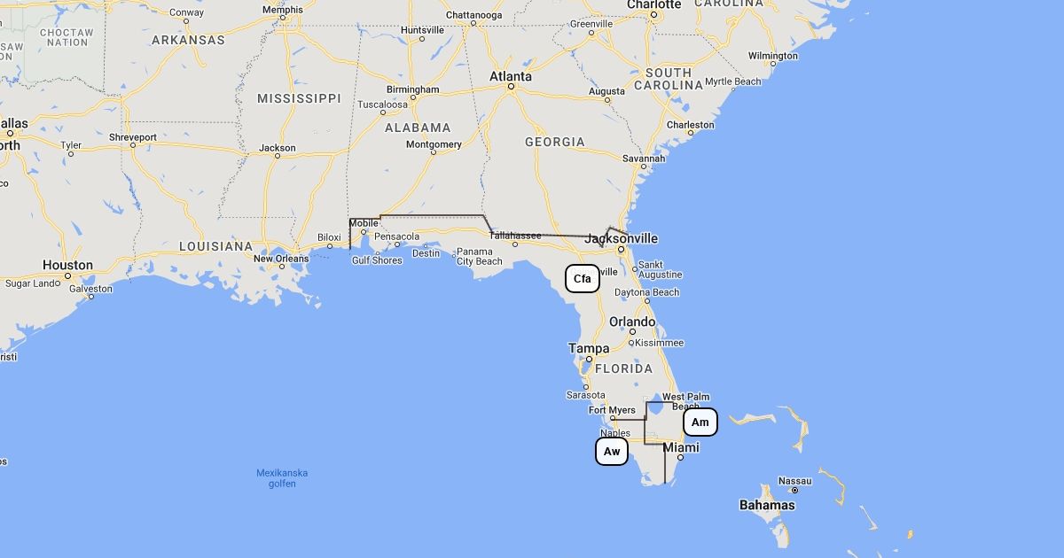 Climate Classification Florida : Scribble Maps