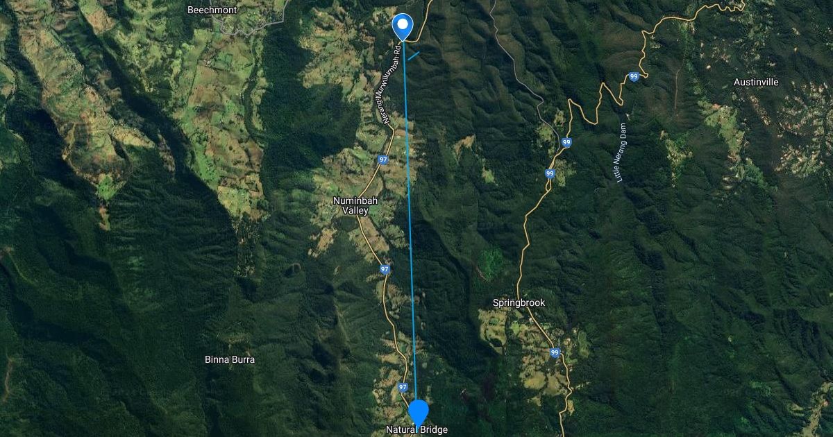 Location of Natural bridge and forest park : Scribble Maps