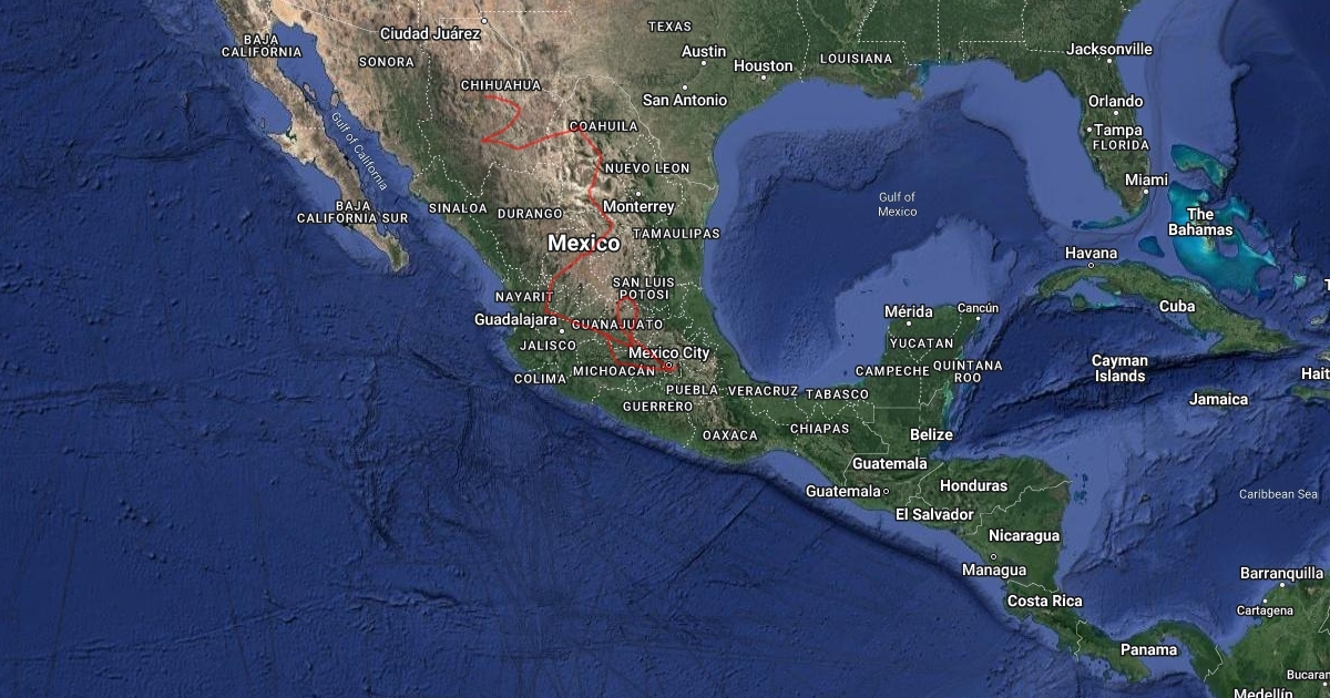 rutas que siguieron Hidalgo y Morelos, así como las áreas de lucha insurgente. : Scribble Maps