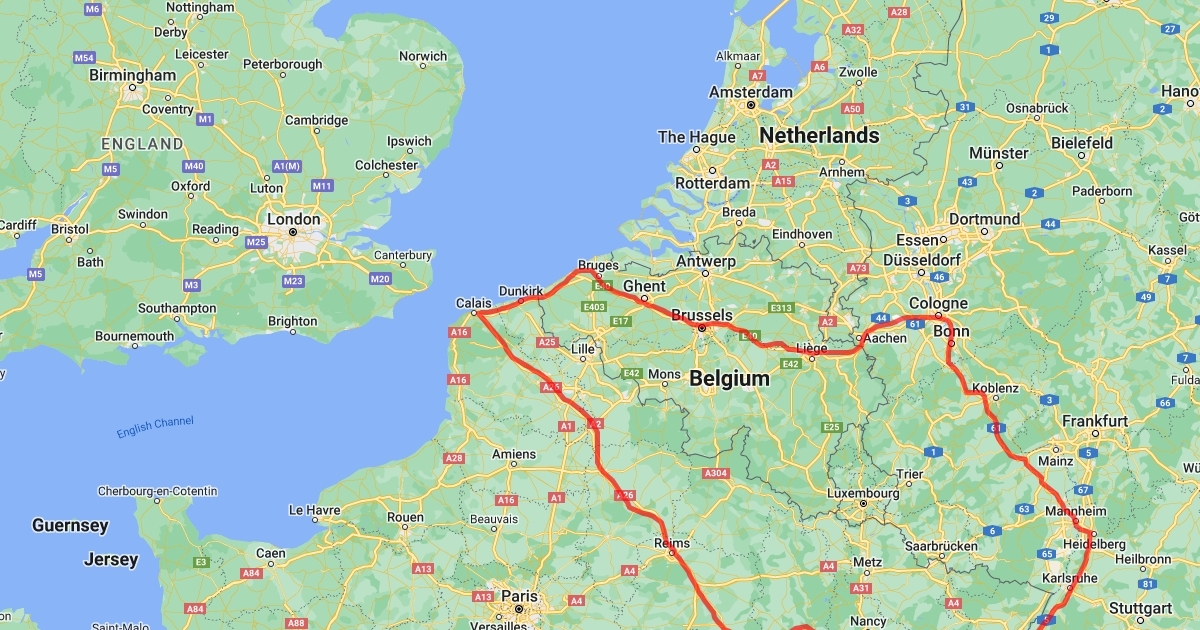 Planned Route - Our Europe Adventure part 3 : Scribble Maps