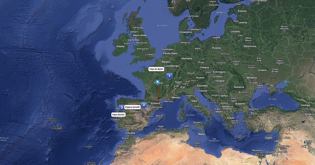 Migration:France,Portugal : Scribble Maps