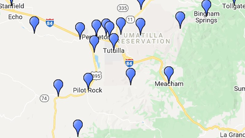 Umatilla County Cities and Communities : Scribble Maps