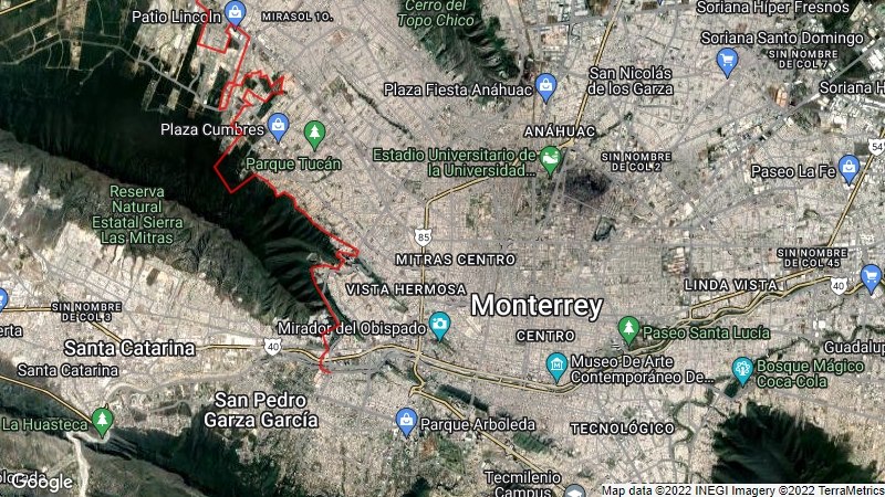 Mapa de Monterrey (Limites) : Scribble Maps