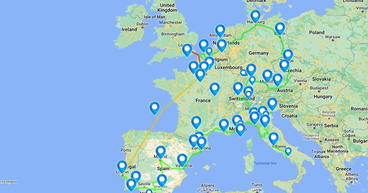Europe Drive : Scribble Maps