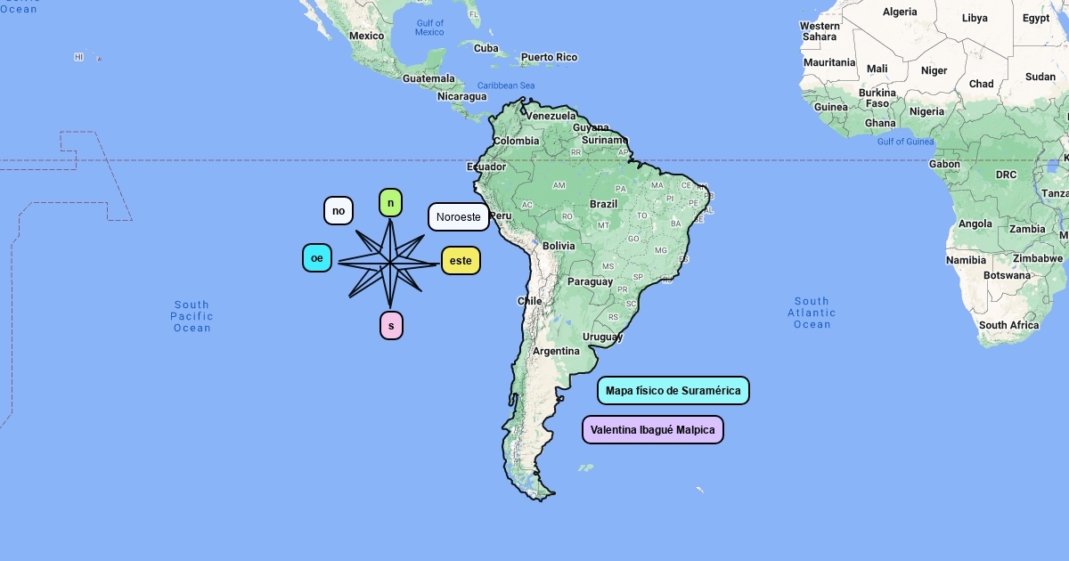mapa físico de Suramérica : Scribble Maps