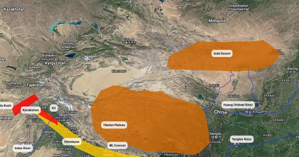 Physical Features Asia : Scribble Maps