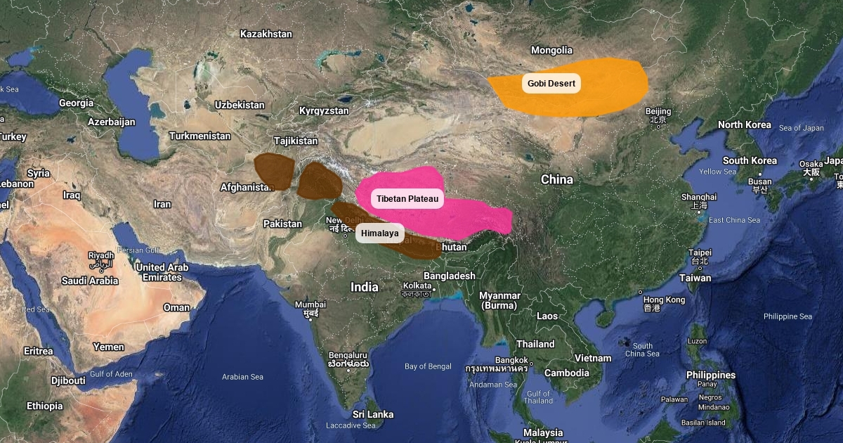 Asia - Physical Features : Scribble Maps