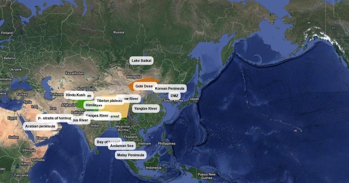 Asia Physical Features : Scribble Maps