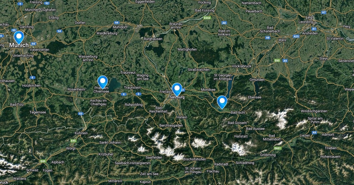 Austrian Road trip : Scribble Maps