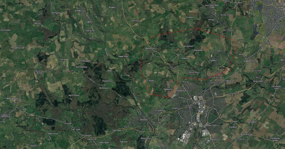 Wolverley to Cookley : Scribble Maps
