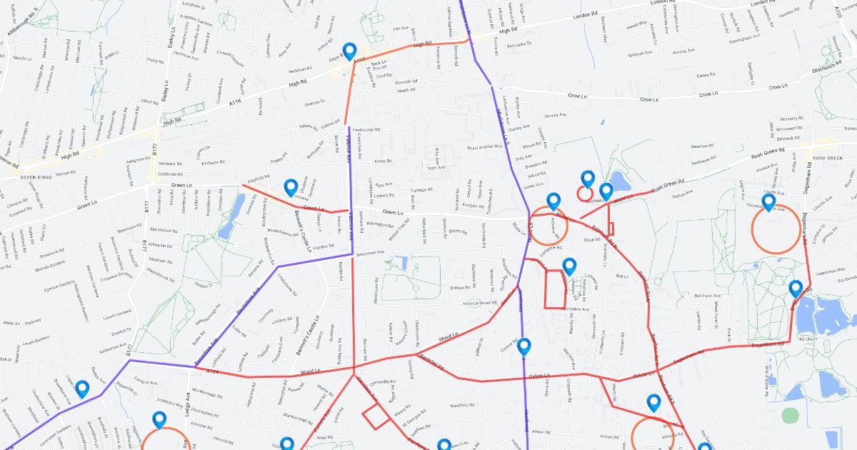 Barking Cycle Audit : Scribble Maps