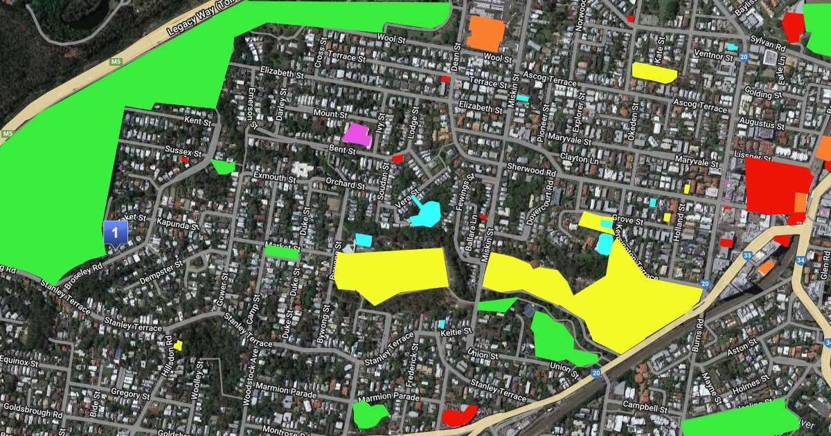 Map of Toowong : Scribble Maps