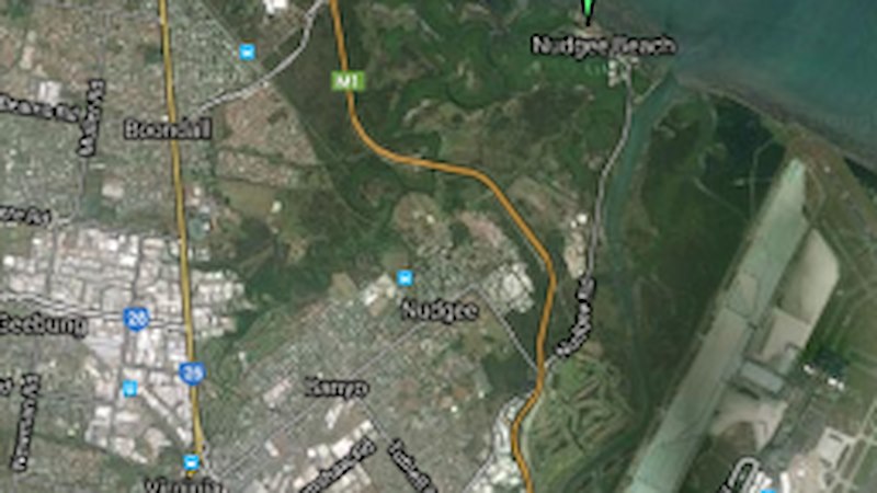 Location of Boondall Wetlands, Nudgee Beach and Brisbane Airport ...