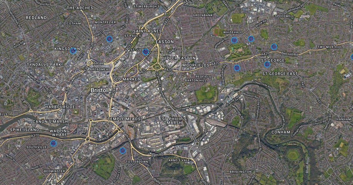 Bristol and Bath house density : Scribble Maps