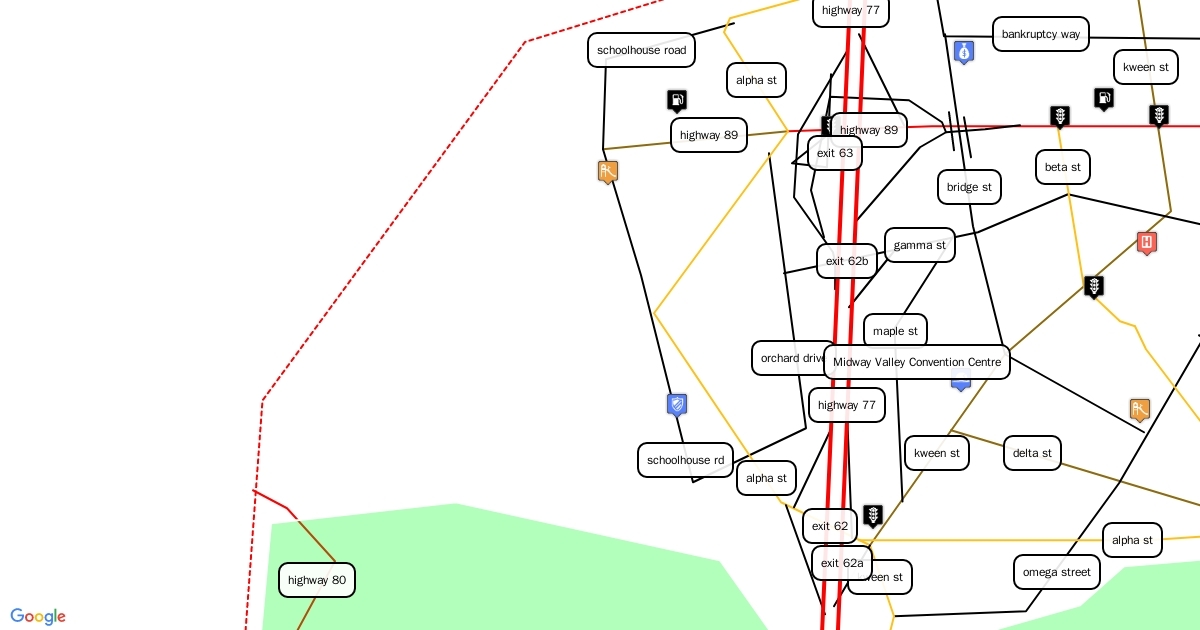 castleton-midway map (fictional) : Scribble Maps