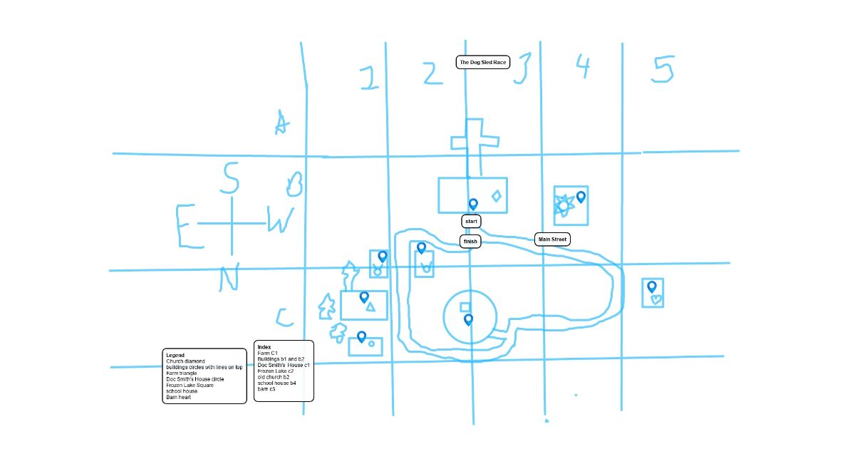 The dog sled Race : Scribble Maps