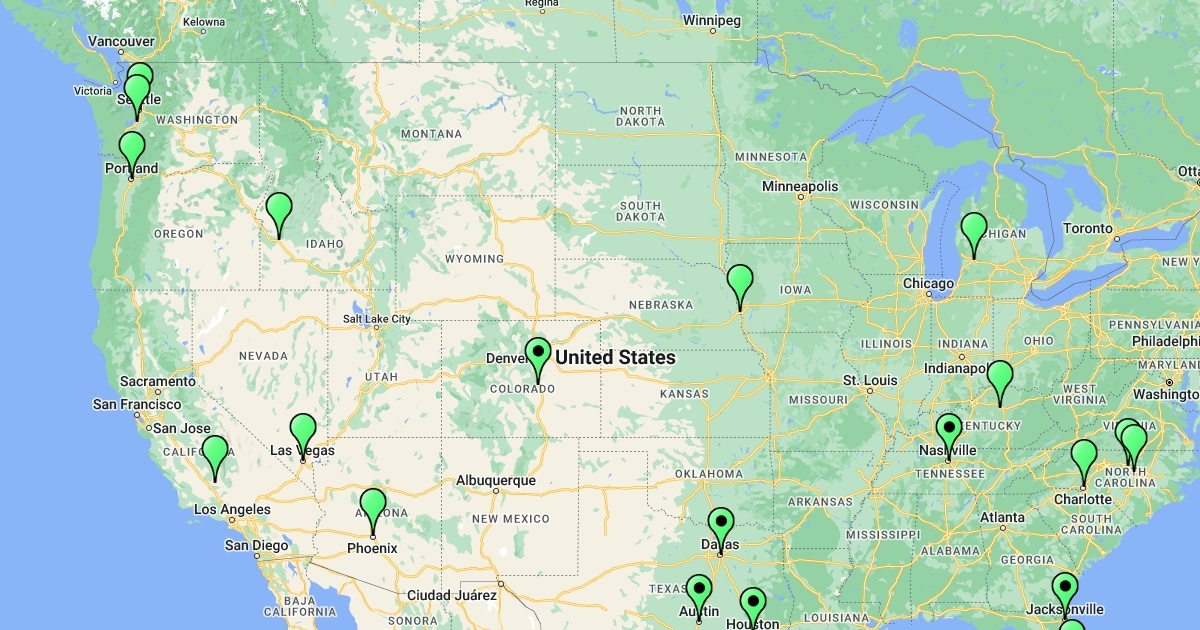 Project Chief - Cities to Consider : Scribble Maps