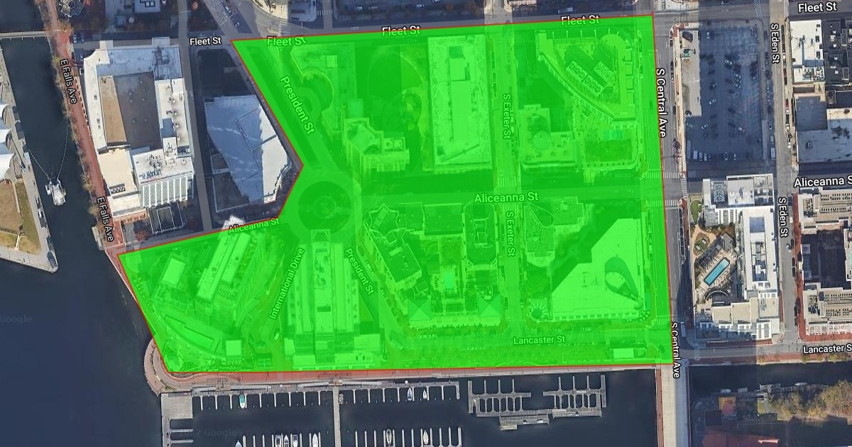Harbor East boundaries : Scribble Maps