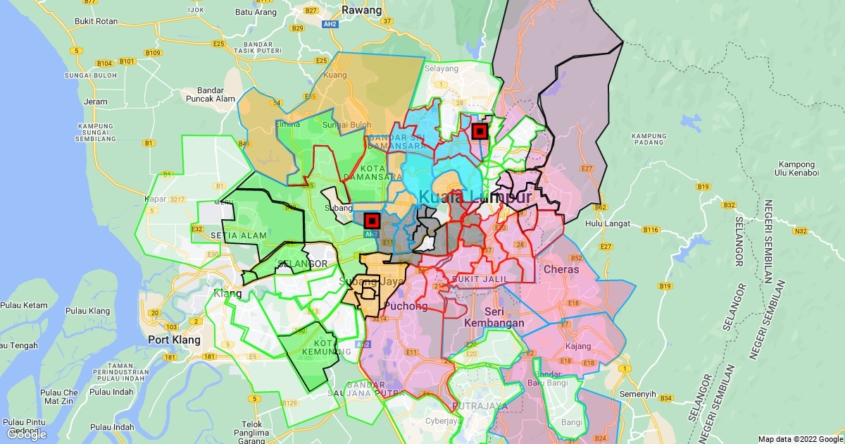 Delivery Areas 2022 Coloured V2 : Scribble Maps