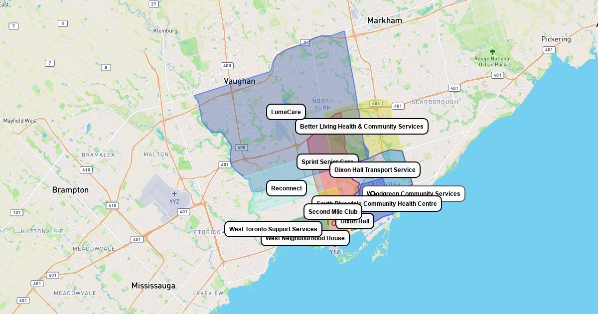 Toronto Central Senior Services : Scribble Maps