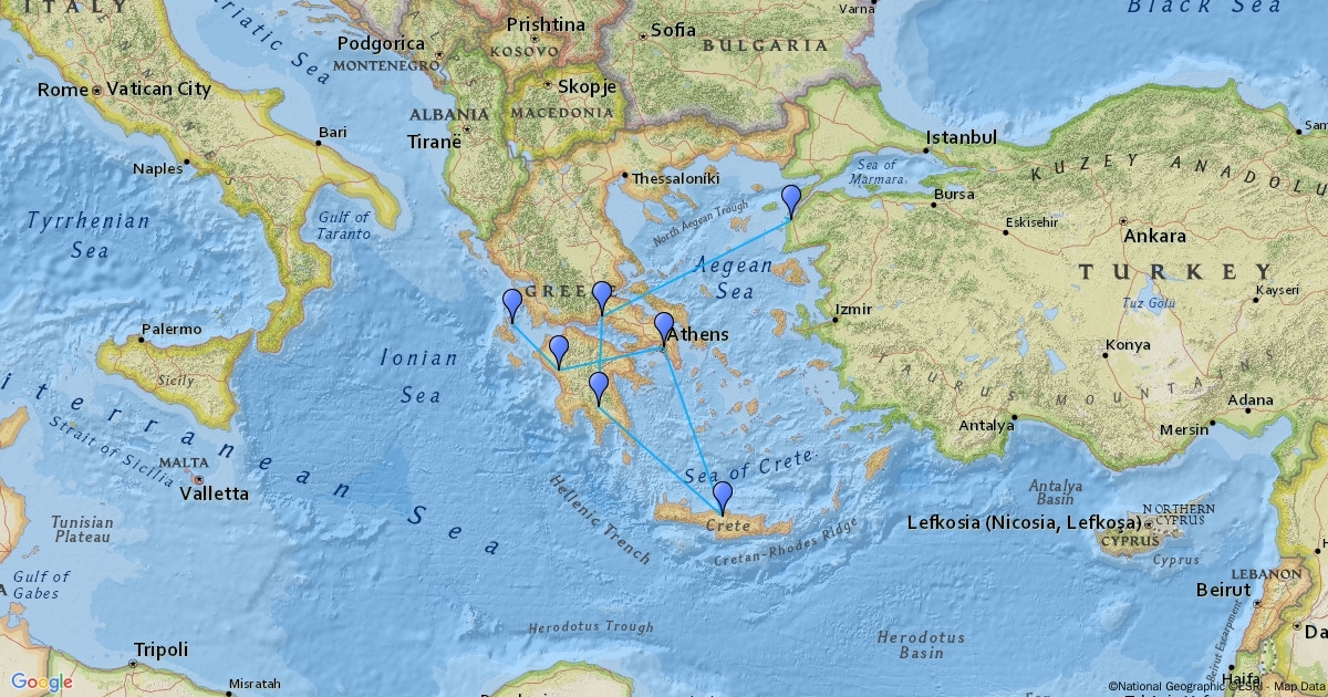 Travel of Odysseus : Scribble Maps