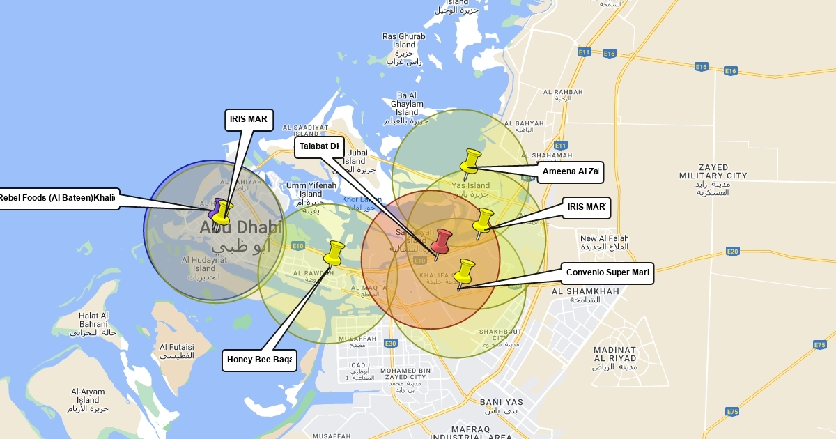 Delivery locations : Scribble Maps