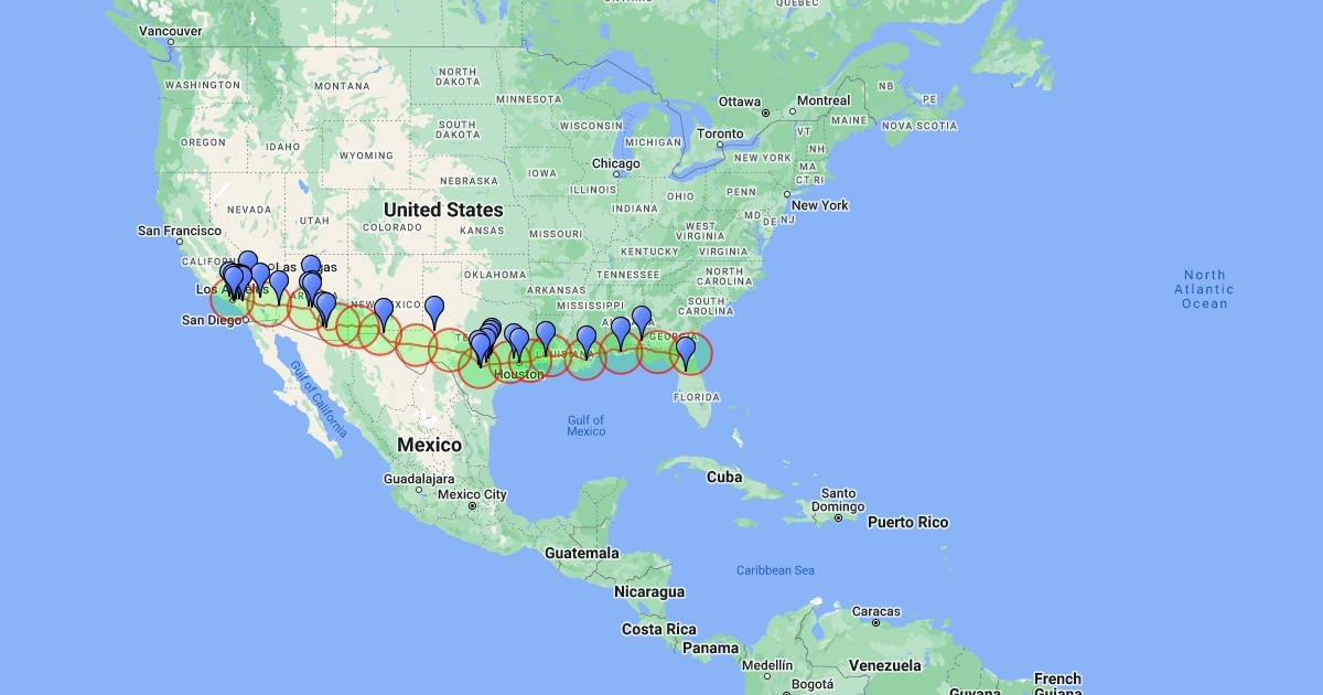 Drive Ins Near I-10 : Scribble Maps