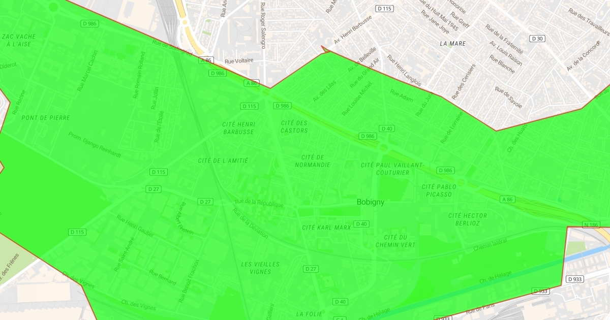 bobigny quartiers : Scribble Maps