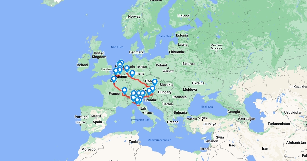 EU tour : Scribble Maps