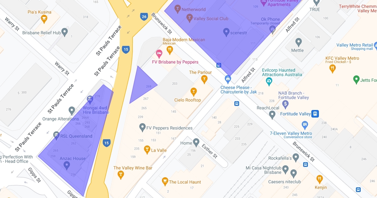 Fortitude Valley Land Use : Scribble Maps