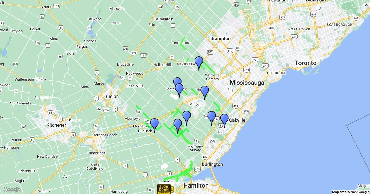 Oakville GHRC Roads. : Scribble Maps
