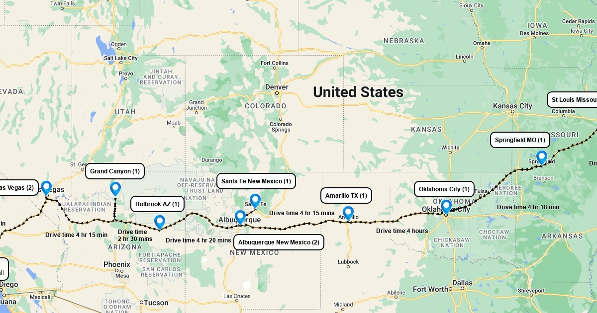 Historic Route 66 : Scribble Maps
