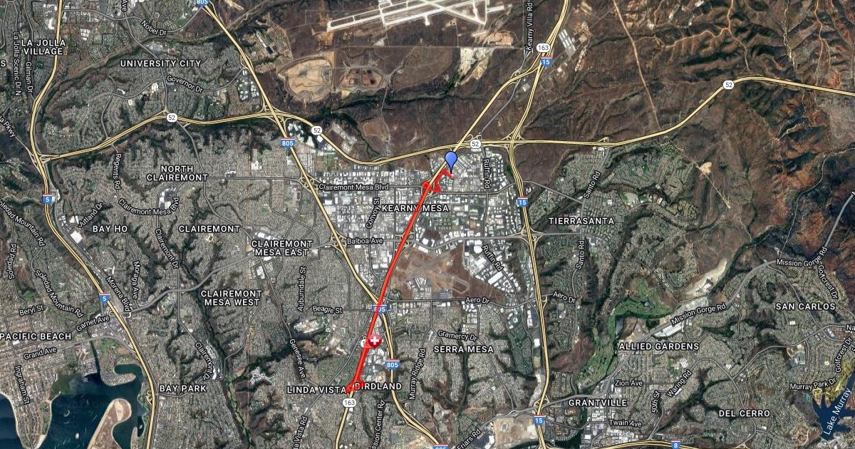 Hospital Route From Topaz Way : Scribble Maps