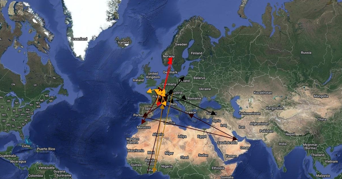 Les parcours de footballeurs : Scribble Maps