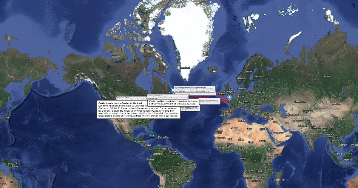 Jacques Cartier's Three Voyages : Scribble Maps