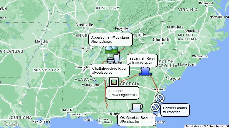 Georgia Physical Features : Scribble Maps