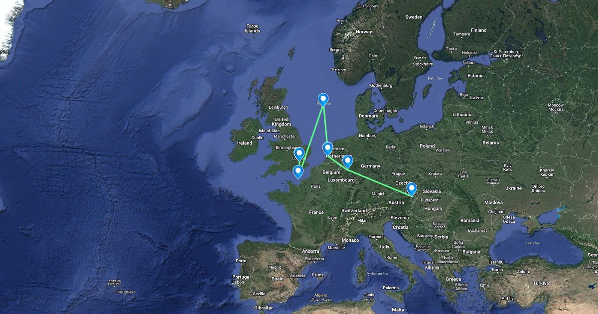 Lisa's Journey on the Kindertransport : Scribble Maps